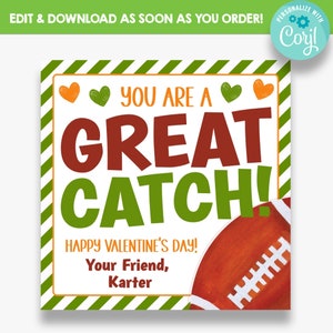 EDITABLE You're a Great Catch Valentine's Gift Tags | Printable ...