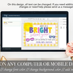 EDITABLE Here's to a Bright Year Back to School Postcard From Teacher ...