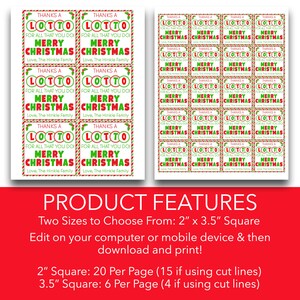 EDITABLE Christmas Lotto Gift Tags Thanks a Lotto Christmas Treat Tags ...