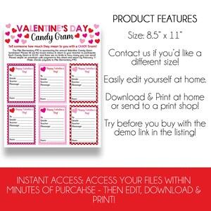 EDITABLE Valentine's Day Candy Gram Flyer | Valentine School Fundraiser ...