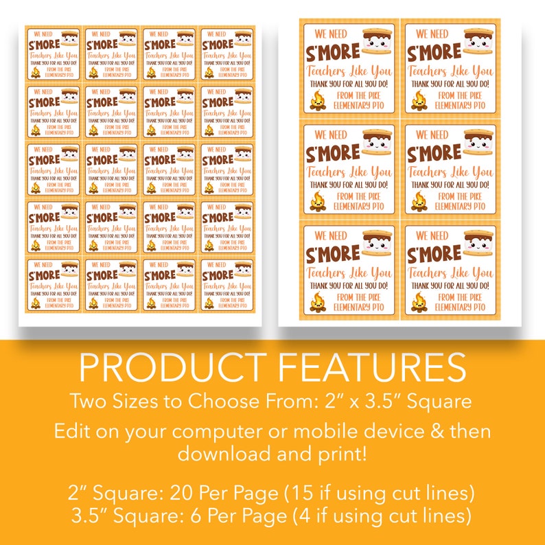 EDITABLE We Need S'more Teachers Like You Gift Tags - Etsy
