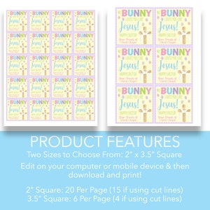 EDITABLE No Bunny Loves You Like Jesus Easter Gift Tags | Easter Treat ...