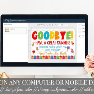 EDITABLE Goodbye! Have a Great Summer End of School Postcard From ...