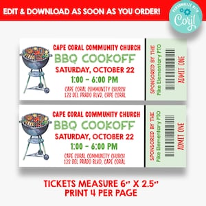 EDITABLE BBQ Cook-off Fundraising Bundle | BBQ Cook off Flyer With ...