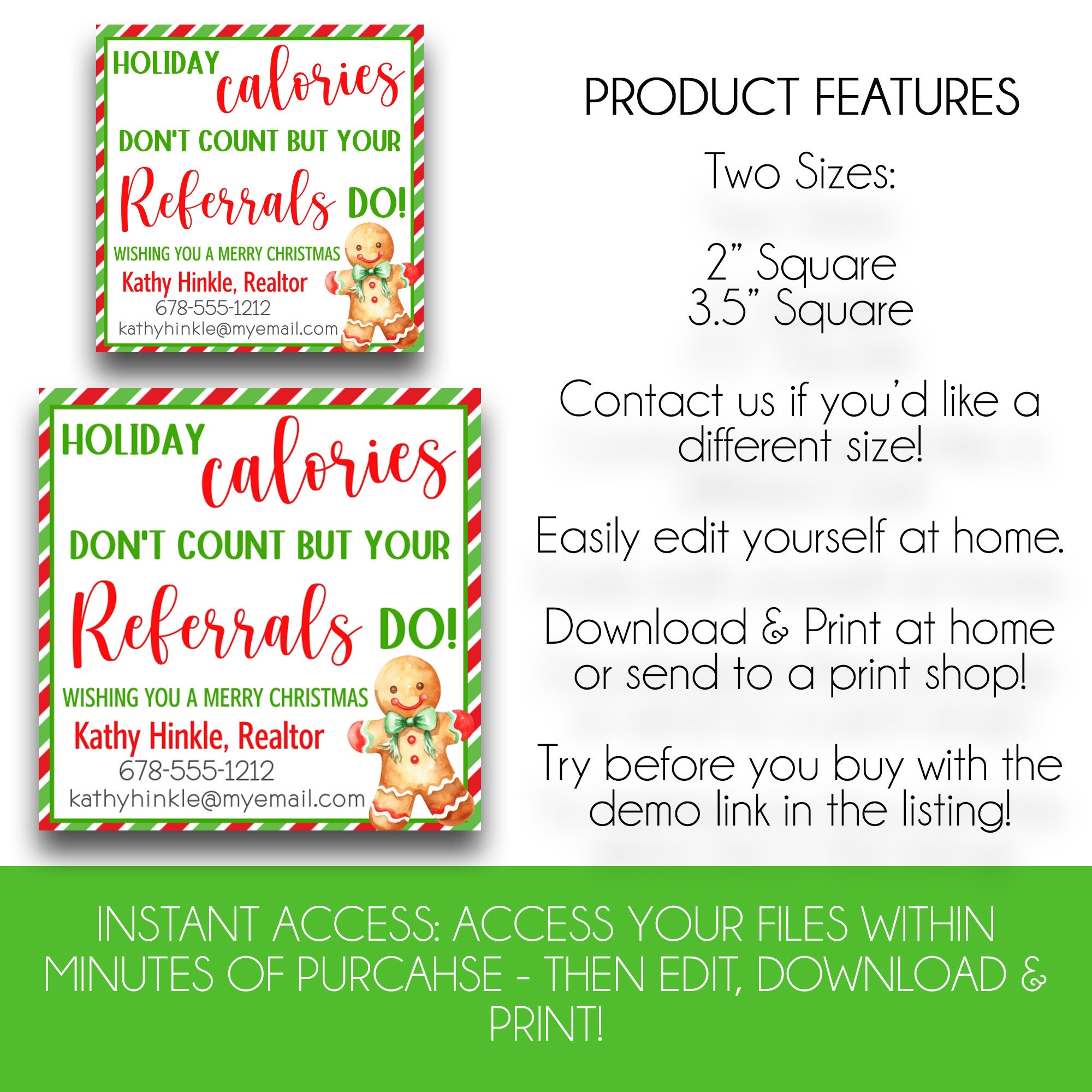 EDITABLE Holiday Calories Don't Count but Your Referrals Do Marketing ...