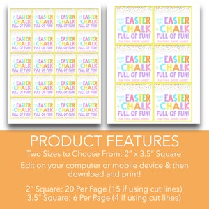 EDITABLE I Hope Your Easter is Chalk Full of Fun Easter Treat Bag Tags ...