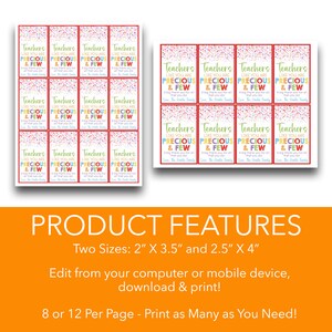 EDITABLE Teachers Like You Are Precious and Few Appreciation Gift Tags ...
