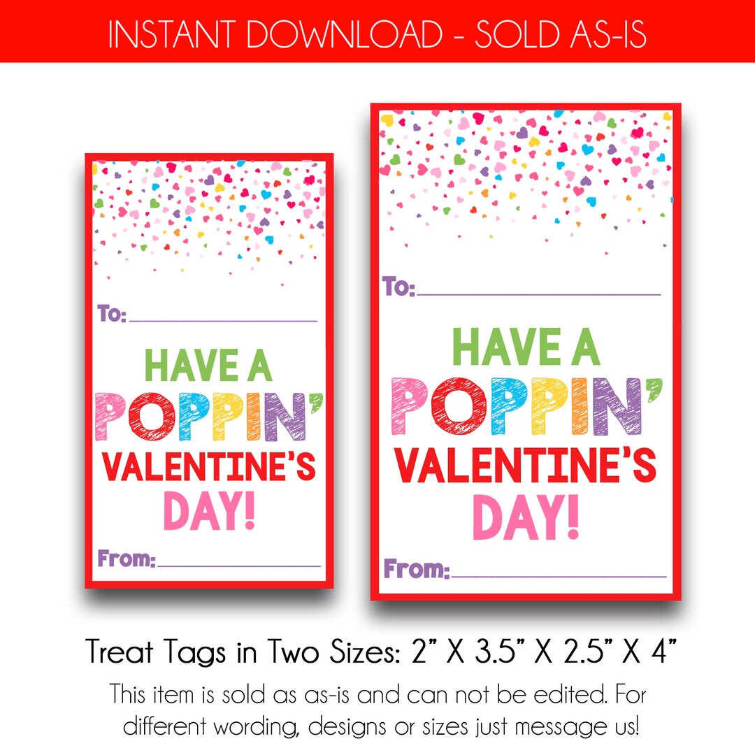 INSTANT DOWNLOAD | Hope You Have a Poppin' Valentine's Day | Pop Fidget ...