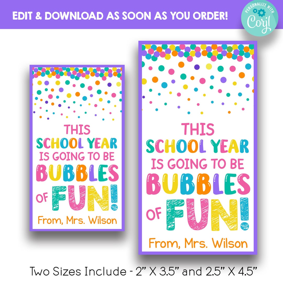 EDITABLE First Day of School Treat Tags | Pastel This School Year is ...