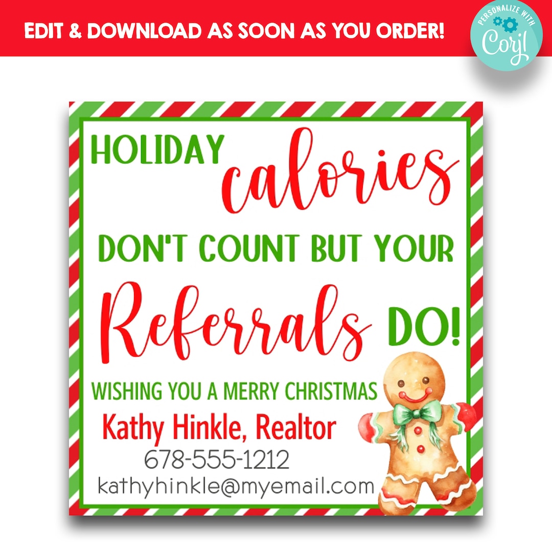 EDITABLE Holiday Calories Don't Count but Your Referrals Do Marketing ...