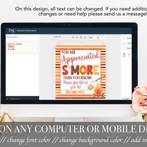 EDITABLE You Are Appreciated S'more Than You Know Square Gift Tags ...