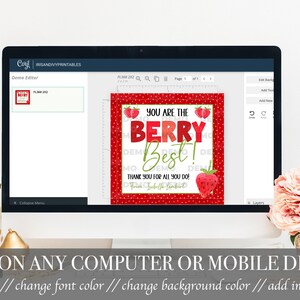 EDITABLE You Are the Berry Best Square Gift Tag | Strawberry Themed ...
