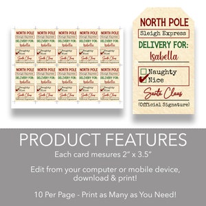 EDITABLE North Pole Santa Gift Tags | From Santa Gift Tags for Kids ...