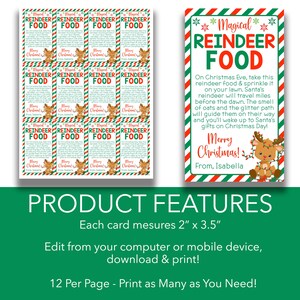 EDITABLE I Magical Reindeer Food Christmas Treat Tags | Kid's Christmas ...