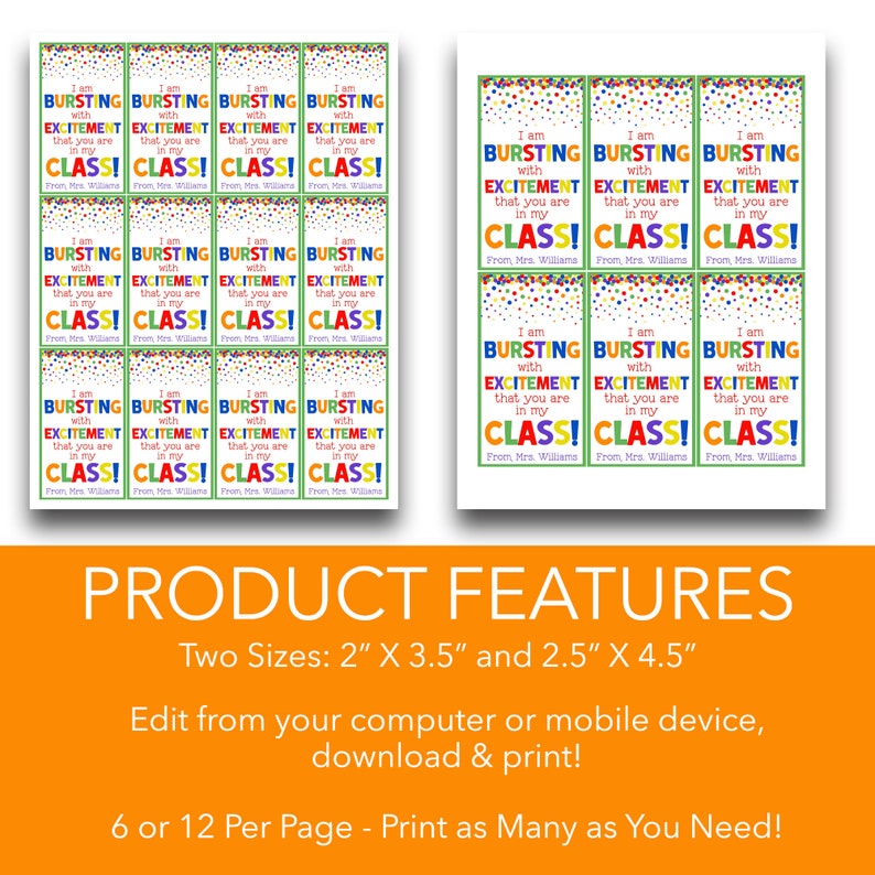 EDITABLE Bright Back to School Survival Kit Tags | I Am Bursting With ...