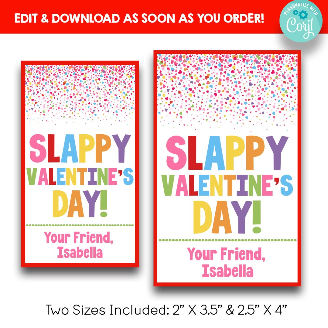 EDITABLE Slappy Valentine's Day Kid's Treat Tags | Slap Bracelet ...
