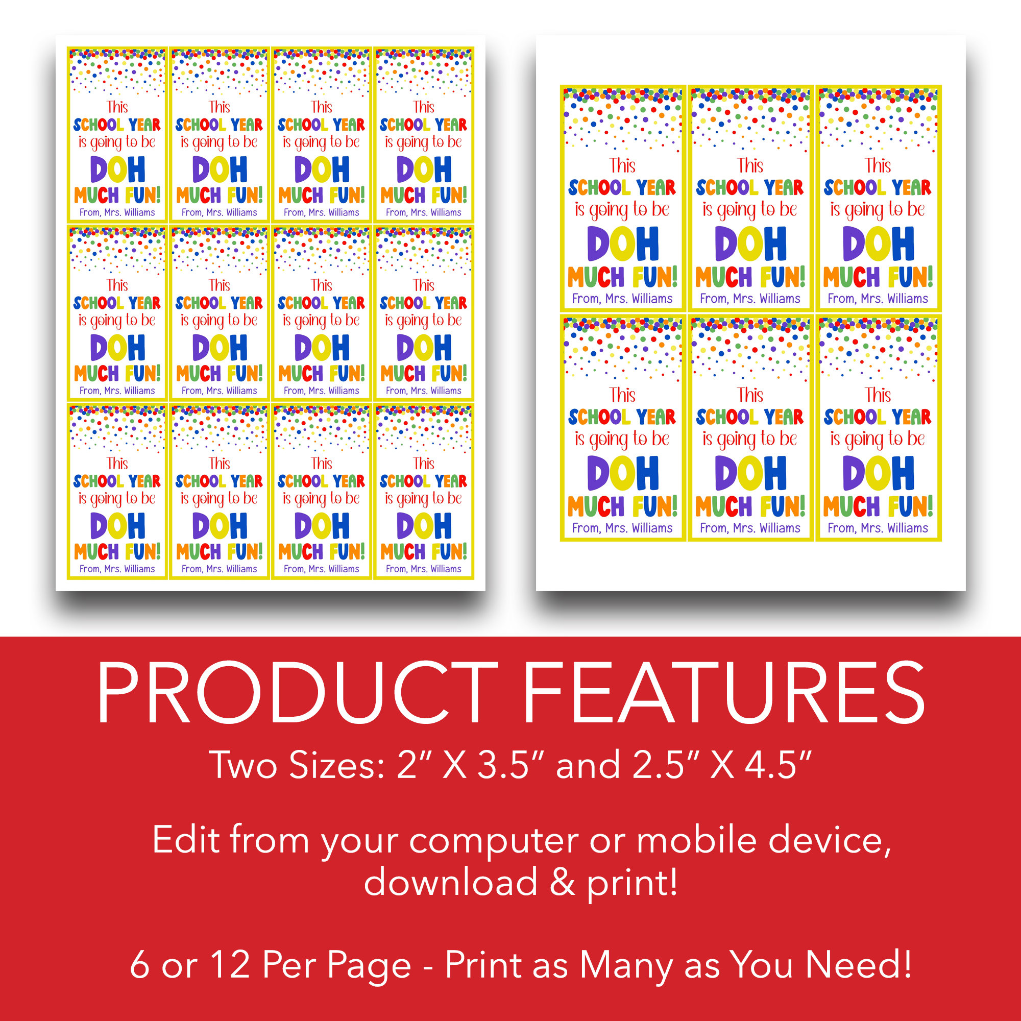 EDITABLE First Day of School Treat Tags | Bright This Year is Going to ...