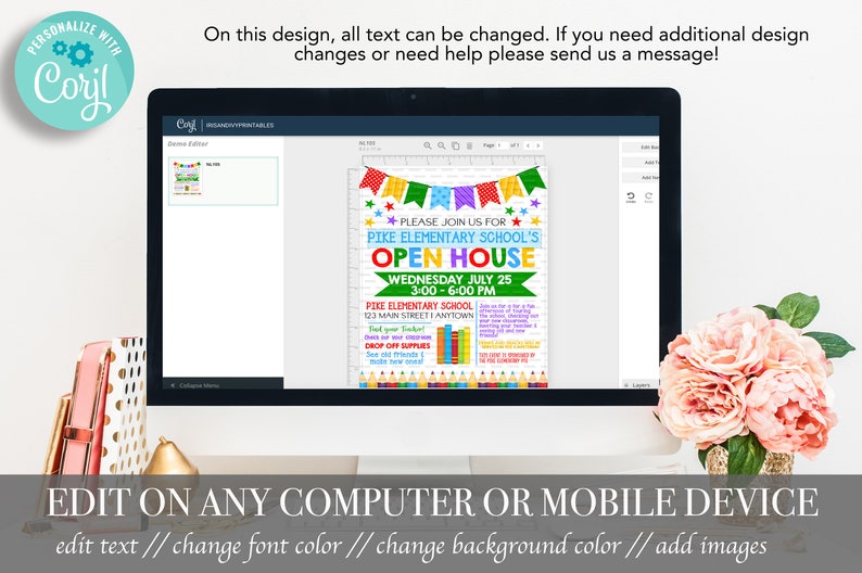 EDITABLE Back to School Open House Flyer | Printable Back to School ...