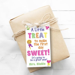 Editable Sweet Treat Welcome Back to School Tags | Printable First Day ...