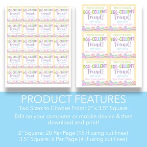 EDITABLE Thank You for Being an Egg-cellent Friend Gift Tags ...