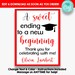 EDITABLE A Sweet Ending to a New Beginning Rectangle Graduation Party ...