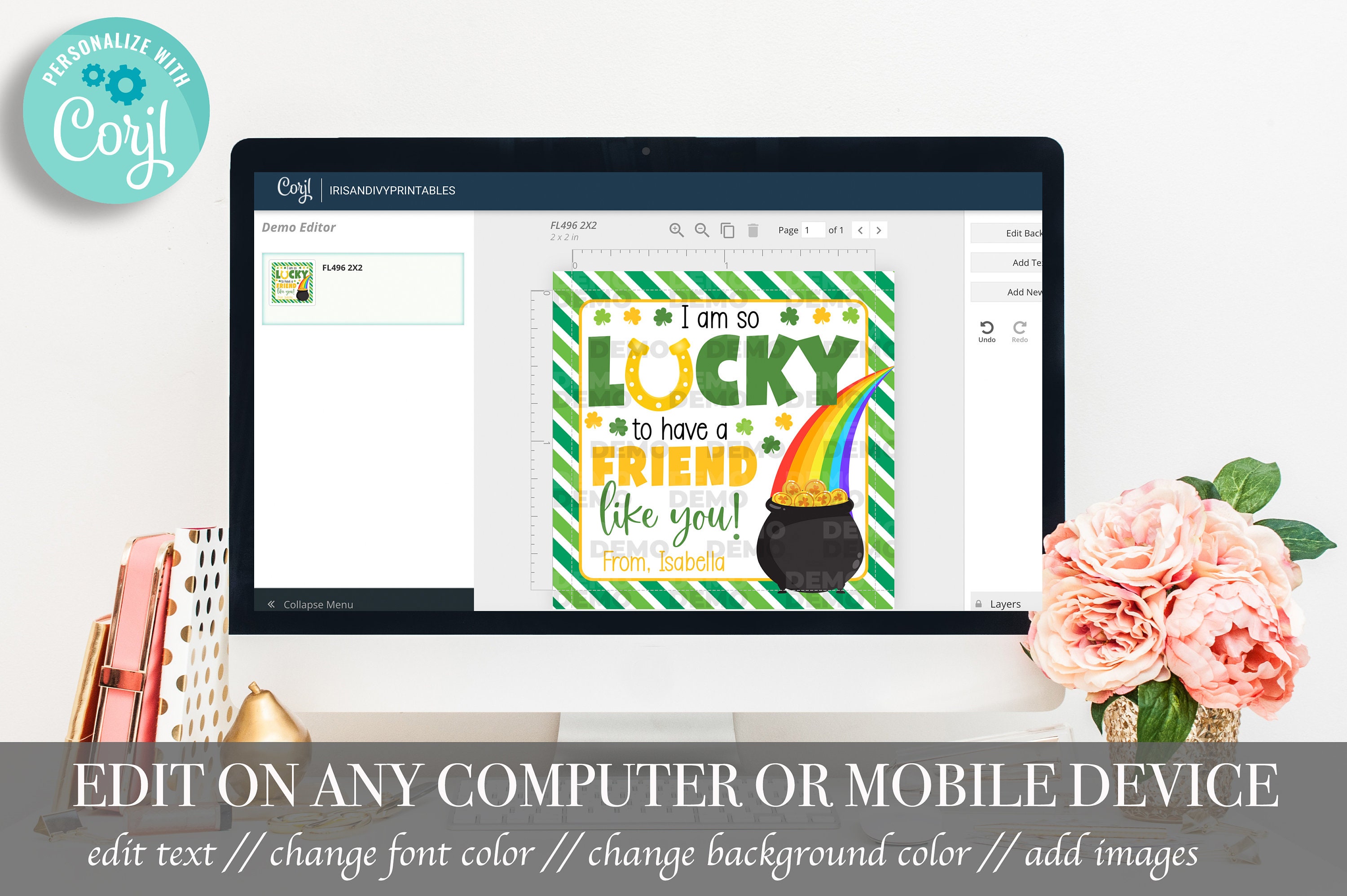 EDITABLE I Am so Lucky to Have a Friend Like You St. Patrick's Day ...