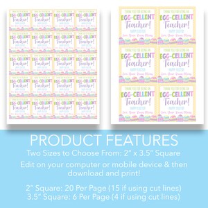 EDITABLE Thank You for Being an Egg-cellent Teacher Gift Tags ...