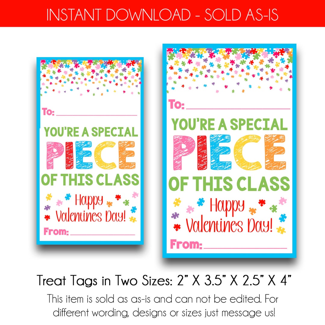 INSTANT DOWNLOAD | You're an Important Piece of This Class Valentine's ...