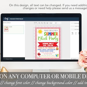 EDITABLE Summer Block Party Invite Flyer | Neighborhood Party Invite ...