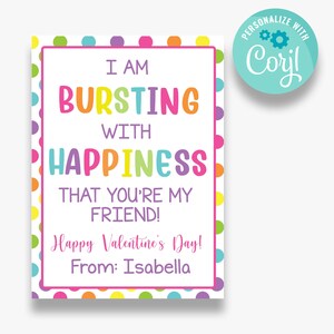 INSTANT DOWNLOAD | EDITABLE Starburst Kids Valentine's Cards | Bursting ...