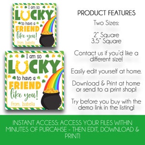 EDITABLE I Am so Lucky to Have a Friend Like You St. Patrick's Day ...