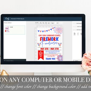 EDITABLE Firework Fundraiser Flyer | Firework Sale Flyer | School or ...