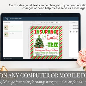EDITABLE Insurance is My Special-tree Christmas Gift Tag Insurance ...