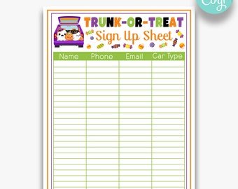 Halloween POTLUCK Editable Sign-up Sheet Template Groovy - Etsy
