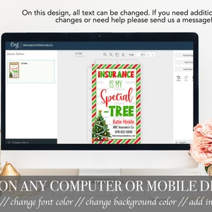 EDITABLE Insurance is My Special-tree Christmas Gift Tags Christmas ...