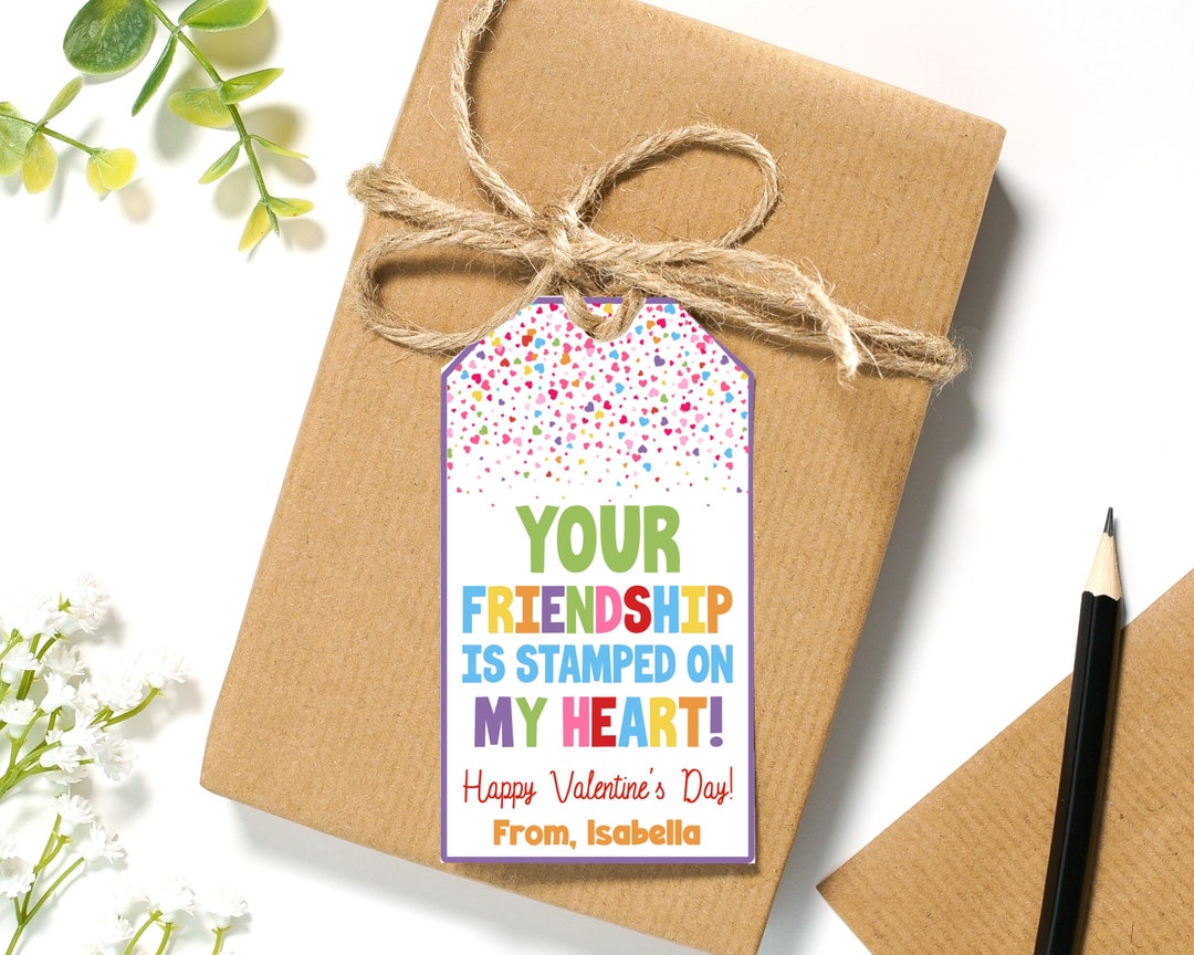 EDITABLE Your Friendship is Stamped on My Heart Valentine's Day Gift ...