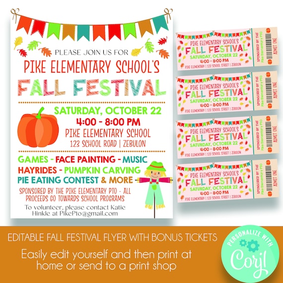 EDITABLE Fall Festival Flyer Printable Fall Festival - Etsy