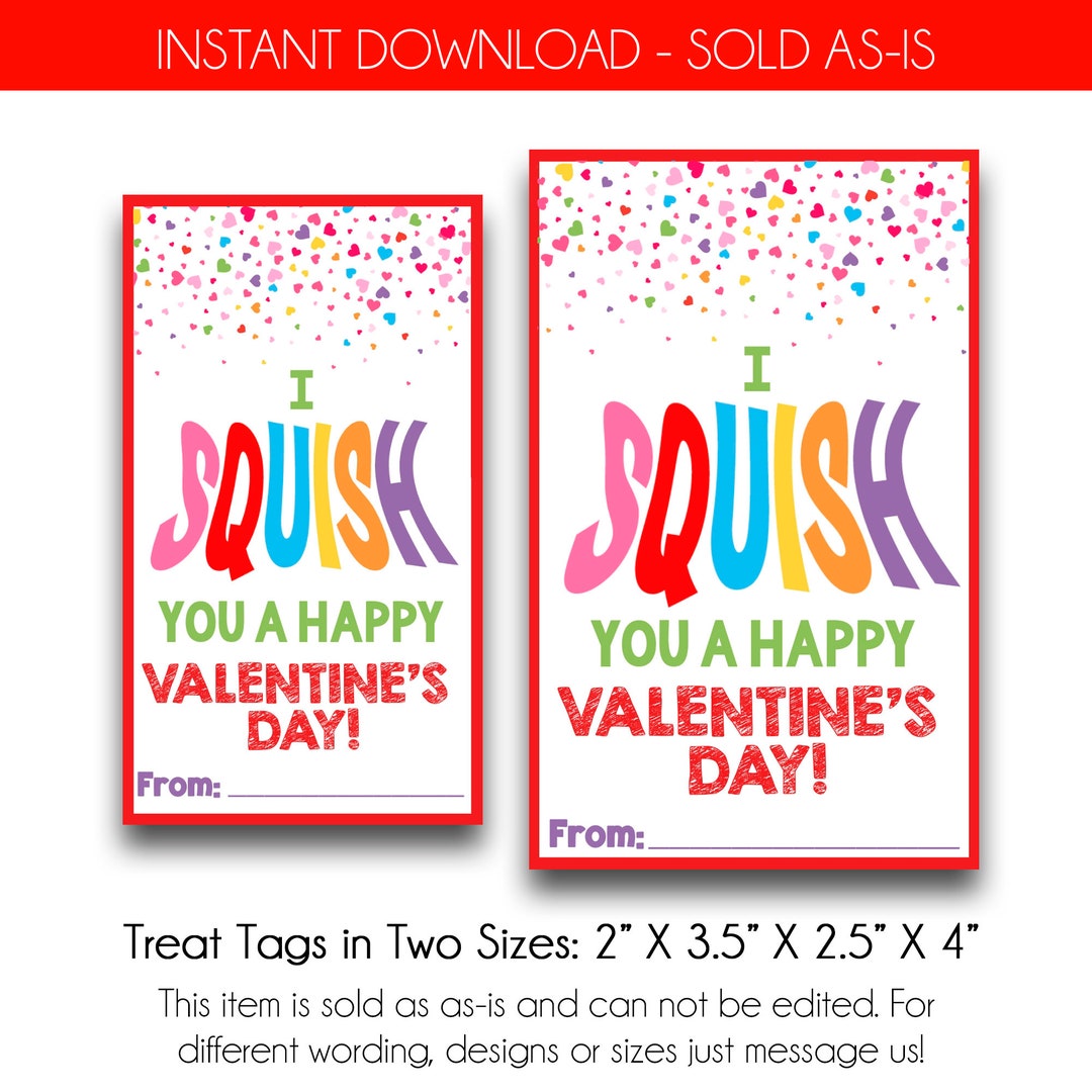 INSTANT DOWNLOAD | I Squish You a Happy Valentine's Day | Squish Toy ...