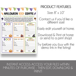 EDITABLE Boogram Halloween Candy Gram Flyer | Halloween School ...