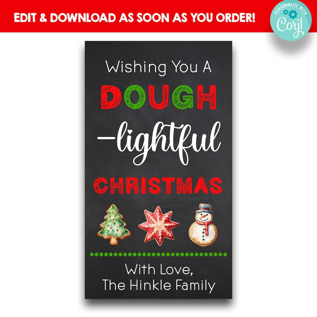 EDITABLE Wishing You a Dough-lightful Christmas Gift Tags Classroom ...