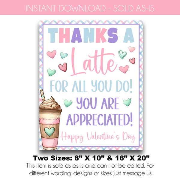 Thanks a Latte - Etsy