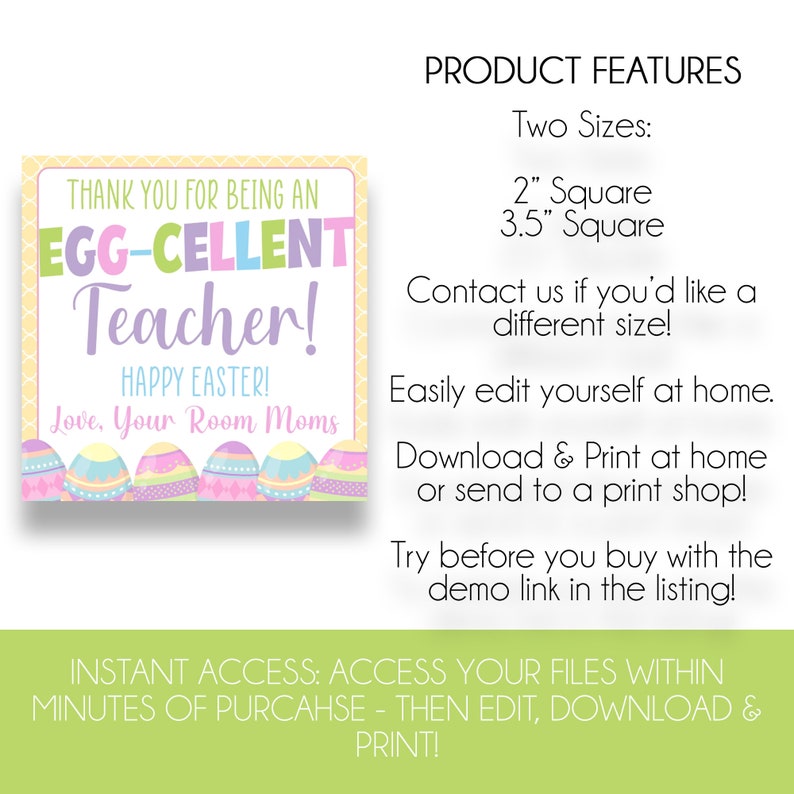 EDITABLE Thank You for Being an Egg-cellent Teacher Gift Tags - Etsy