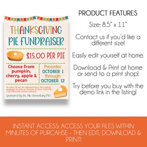 EDITABLE Thanksgiving Pie Fundraiser Flyer | Pie Fundraiser | PTO ...