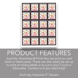 EDITABLE Square Thanks for Popping by Treat Tags | Back to School Open ...