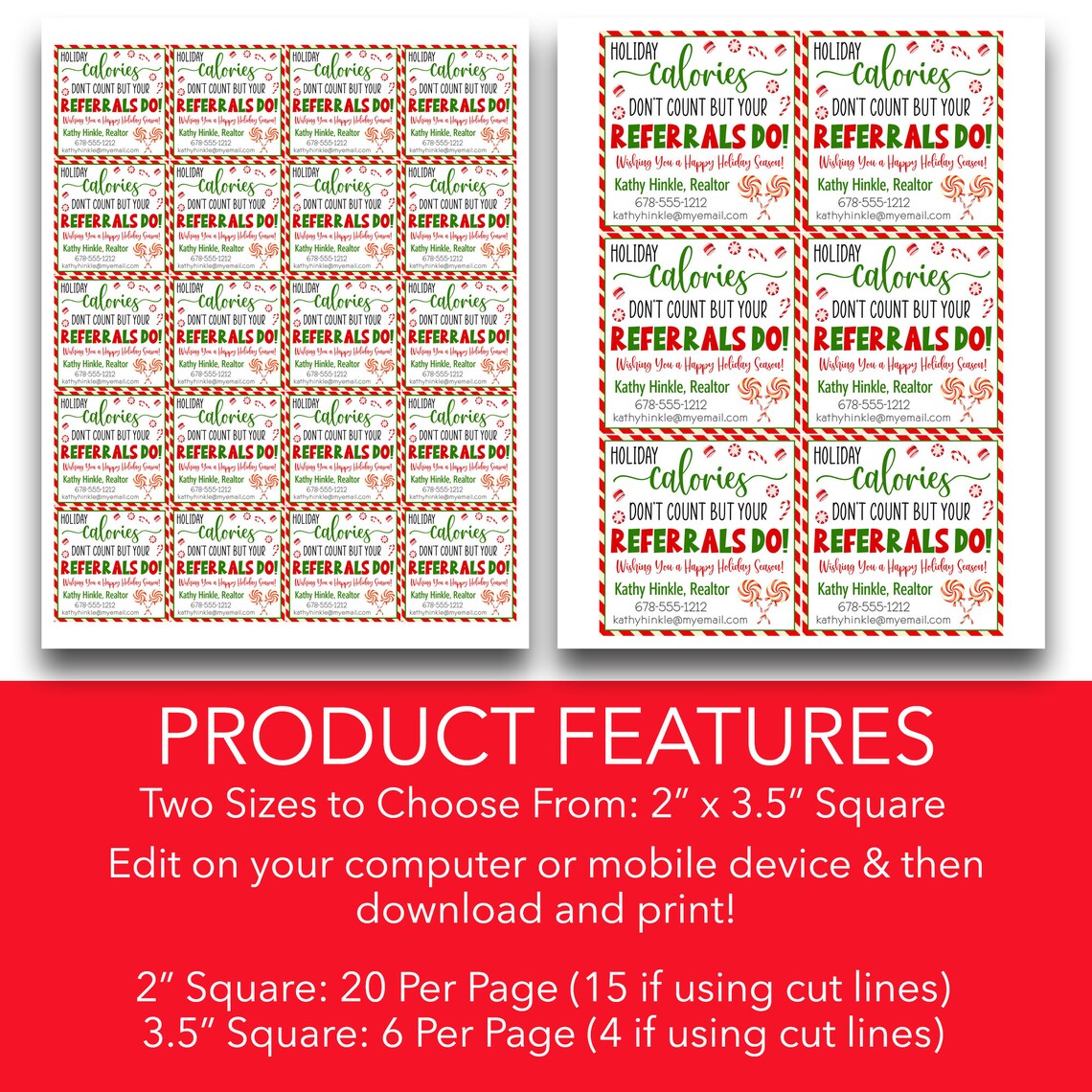 EDITABLE Holiday Calories Don't Count but Your Referrals Do Candy Treat ...