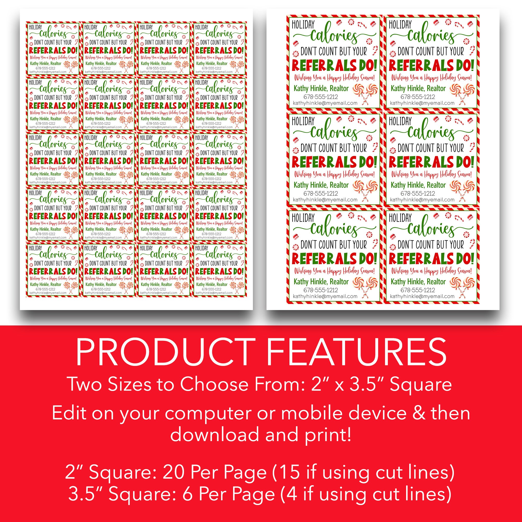 EDITABLE Holiday Calories Don't Count but Your Referrals Do Candy Treat ...
