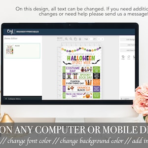 EDITABLE Halloween Spirit Week Flyer | School Halloween Dress up Week ...