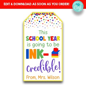 EDITABLE Bright This School Year is Going to Be Ink-credible Back to ...
