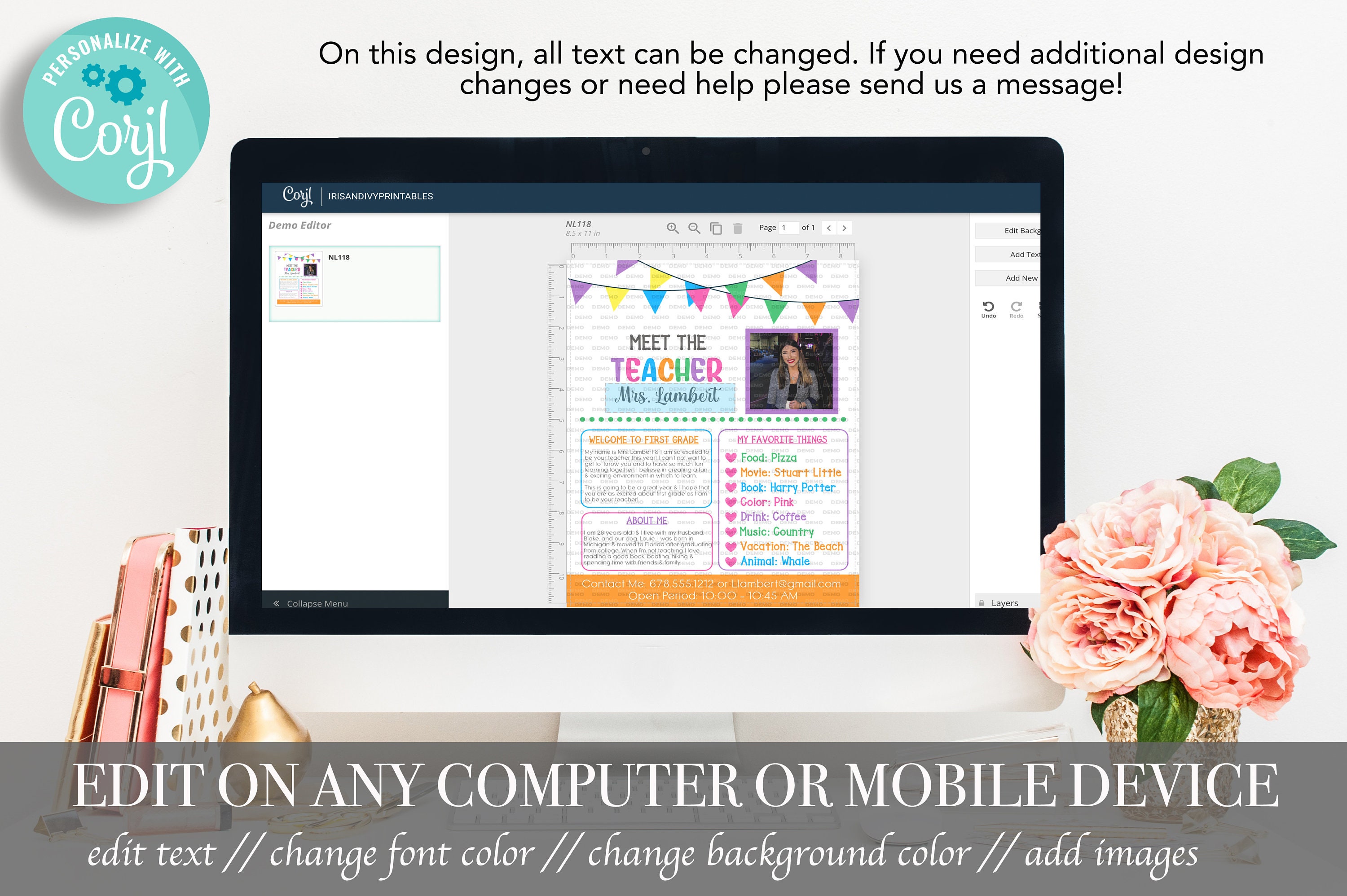 EDITABLE Pastel Meet the Teacher Template Printable Meet the - Etsy