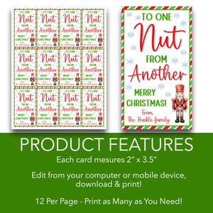 EDITABLE Nutcracker Christmas Gift Tags | From One Nut to Another ...